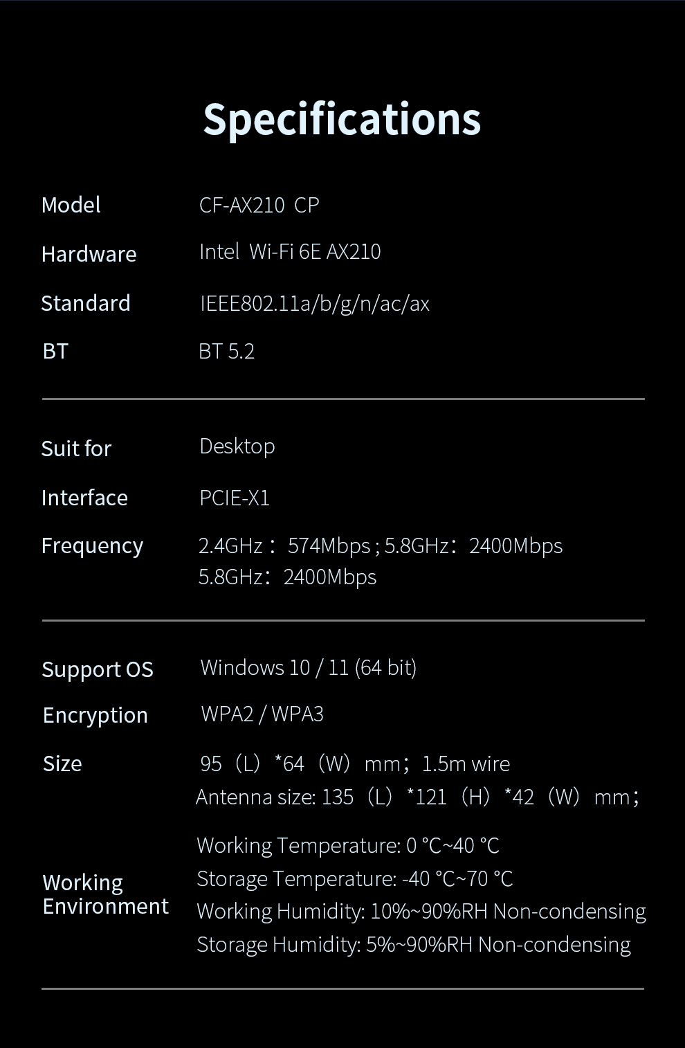 CF-AX210 CP - Wireless Adapter - COMFAST